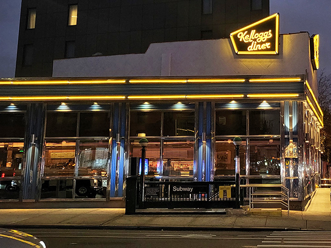 Modern neon meets classic diner style &ndash; proof that great breakfast traditions evolve without losing soul.