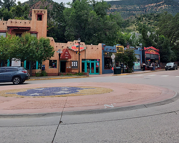 Set against the mountain backdrop, Manitou Springs&rsquo; adobe storefronts radiate the warmth and color of the Southwest.