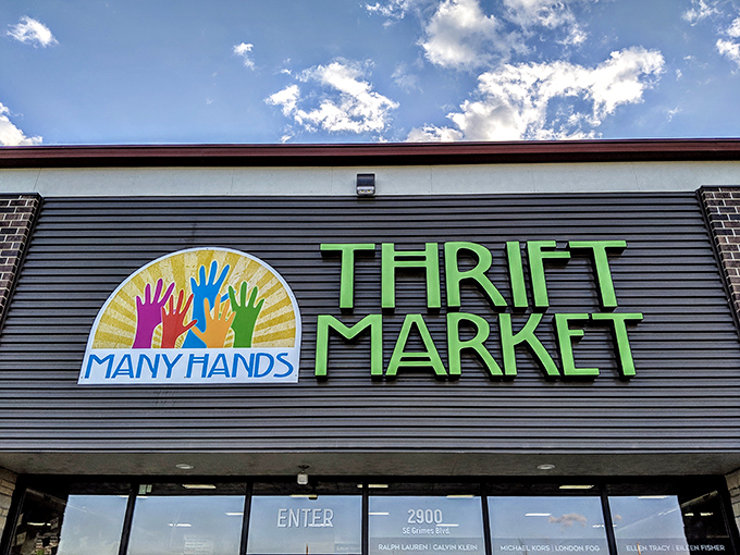 The colorful logo says it all&mdash;Many Hands working together to create a thrift experience that feels more boutique than bargain basement. 
