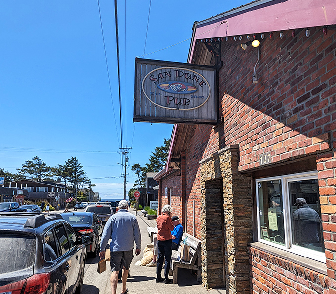 The San Dune Pub in Manzanita is where locals and visitors alike gather to swap tall tales and watch the sun sink into the Pacific.