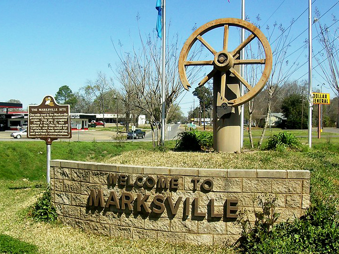 Marksville welcomes visitors with its iconic wheel monument. No need to reinvent the wheel when it comes to affordable living.