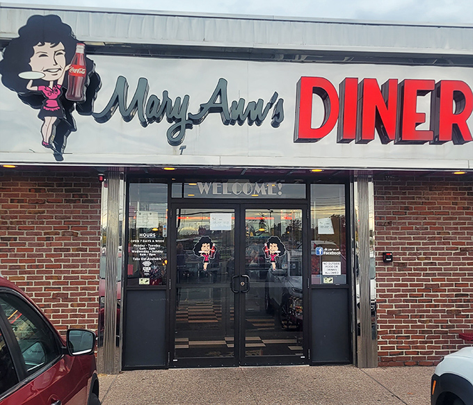 The classic American diner gets the respect it deserves at MaryAnn's, where that entrance promises a journey to simpler, tastier times.
