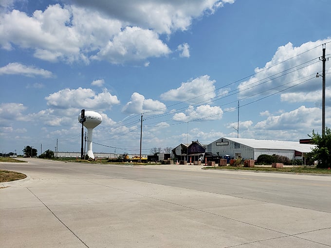 Water tower watchman! Mount Pleasant stands guard over gas prices so low, you'll think you've traveled back to when bell-bottoms were still cool the first time around.