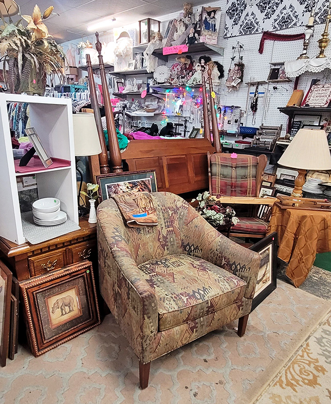 Treasure island for the budget-conscious decorator! This chair has stories to tell and a price tag that won't make you wince.