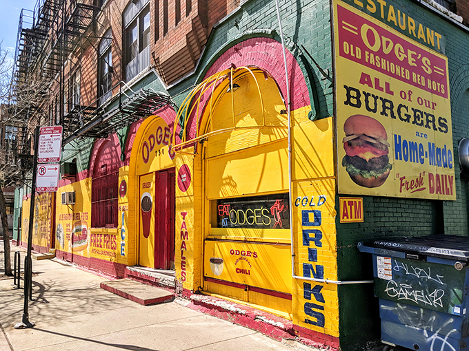 Odge's vibrant exterior is like its burgers&mdash;bold, unapologetic, and guaranteed to leave a lasting impression on anyone lucky enough to visit.