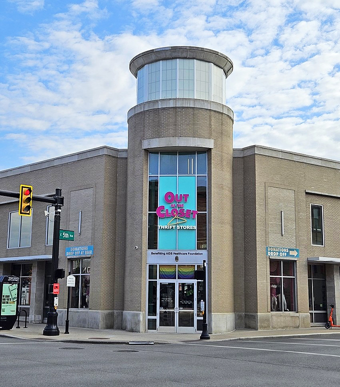 That distinctive tower design makes this store a neighborhood landmark - you can't miss it, and you shouldn't.