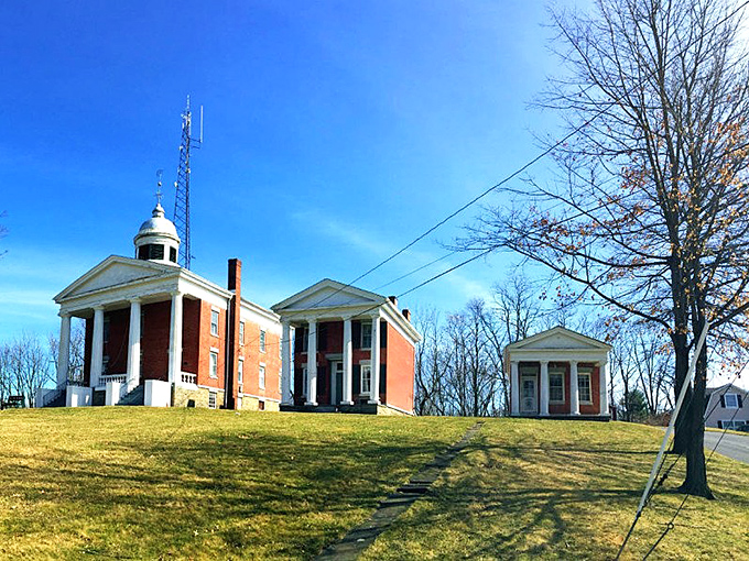 Classic courthouse architecture anchors this lakeside community where every sunset comes with a side of serenity.