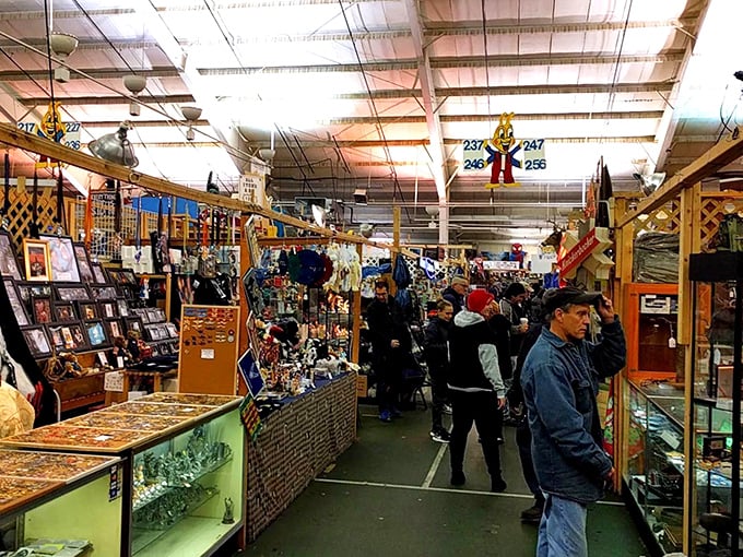Every booth tells a different story in this collector's paradise where numbered aisles guide you through decades of discoveries.