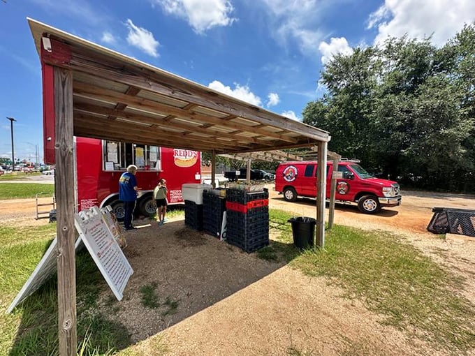 Under this humble canopy, hot dog magic happens with a relish so famous they put it right on the sign.