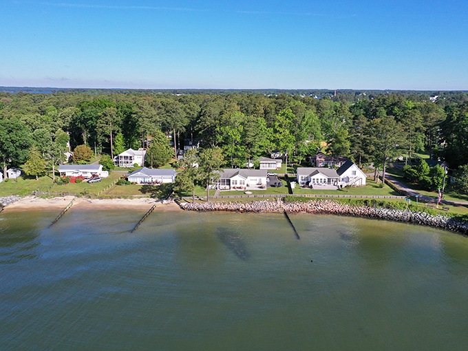 Quiet beaches and calm waters stretch along the shore, offering the kind of solitude that's becoming increasingly rare these days.