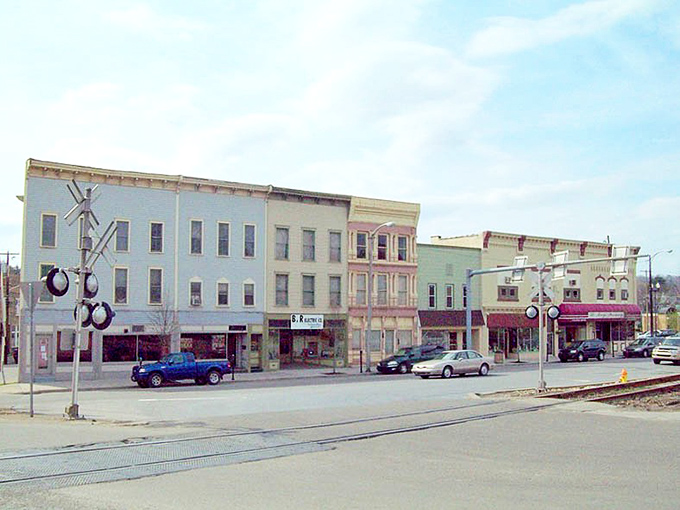 Corner restaurants and local businesses create the walkable downtown that makes small-town life special.