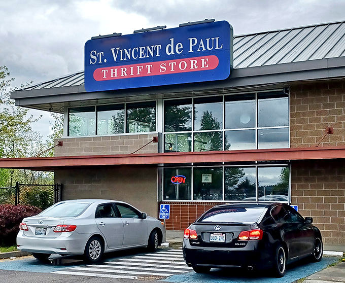 Those large windows hint at the incredible selection waiting inside this community-focused thrift store gem.