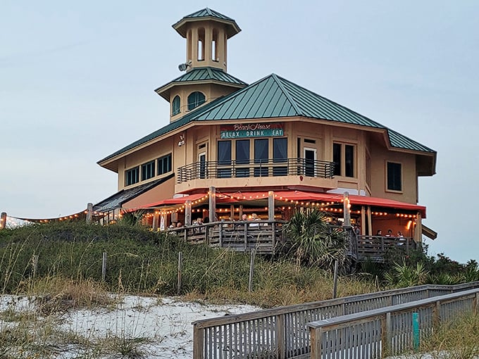 Perched majestically above the dunes, The Beach House glows at sunset like a beacon calling hungry beach lovers home.