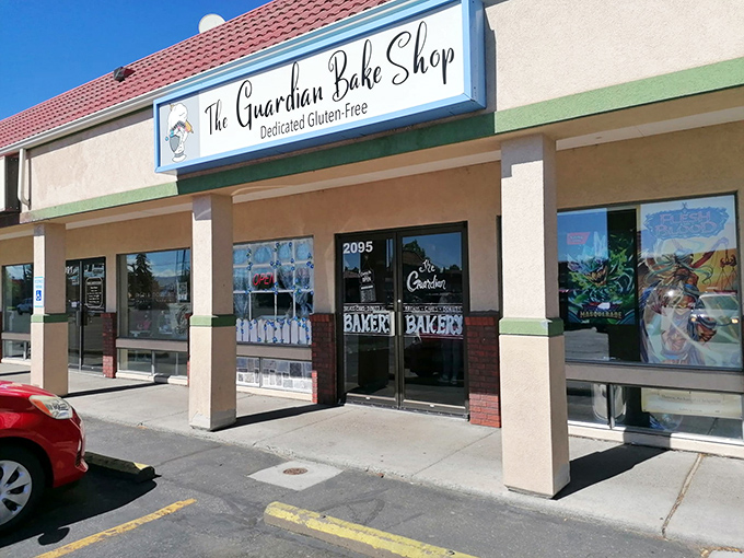 The modern facade hints at innovation within, where traditional pie meets contemporary dietary needs with delicious results.