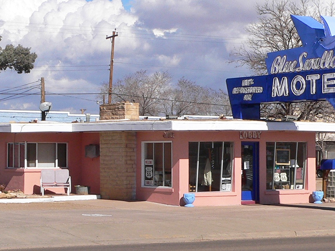 The Blue Swallow Motel's neon sign has been guiding weary travelers since before GPS was a twinkle in technology's eye.