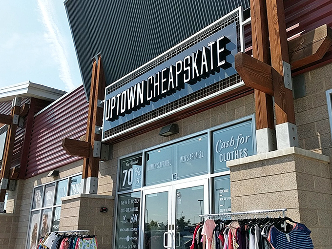 Clean lines and clear windows reveal the organized paradise within - where quality secondhand shopping becomes an art form worth mastering.