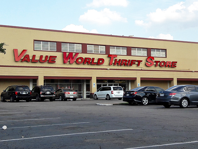 When a thrift store needs this much frontage, you know they're serious about selection.