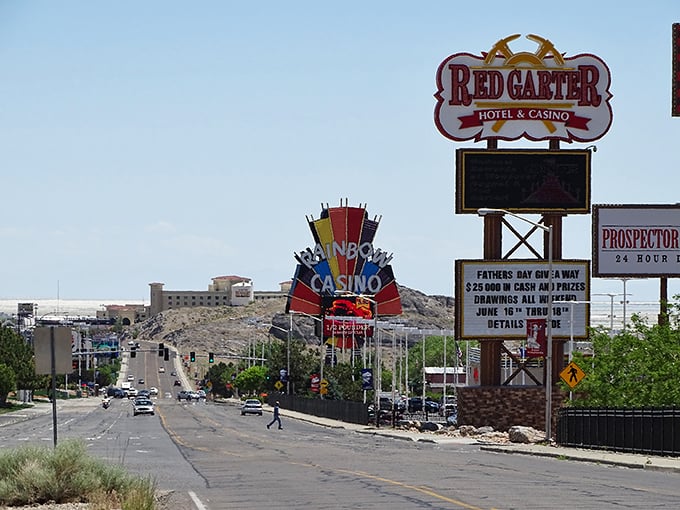 Emergency vehicles parade through West Wendover with small-town pride. Community spirit shines brighter than casino lights in these local celebrations.