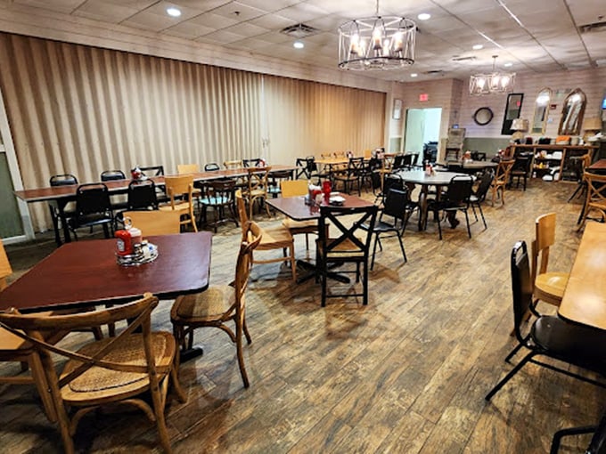 This beautiful wooden restaurant looks like where mermaids would come for their family dinner celebrations.