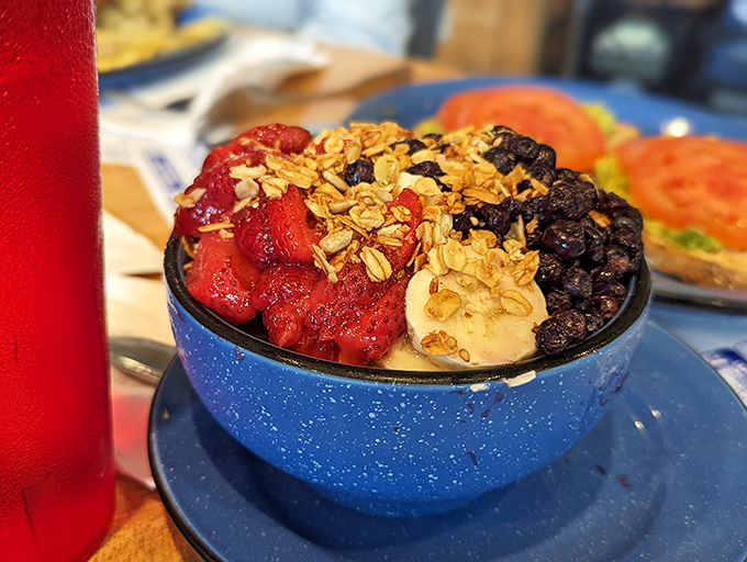 Breakfast goes gourmet with this vibrant açaí bowl—proof that healthy eating doesn't require sacrificing visual appeal or flavor.