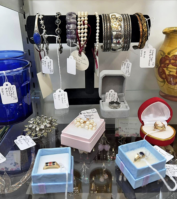 Jewelry that witnessed decades of special occasions now waits patiently for its next chapter. That pearl bracelet has stories to tell.