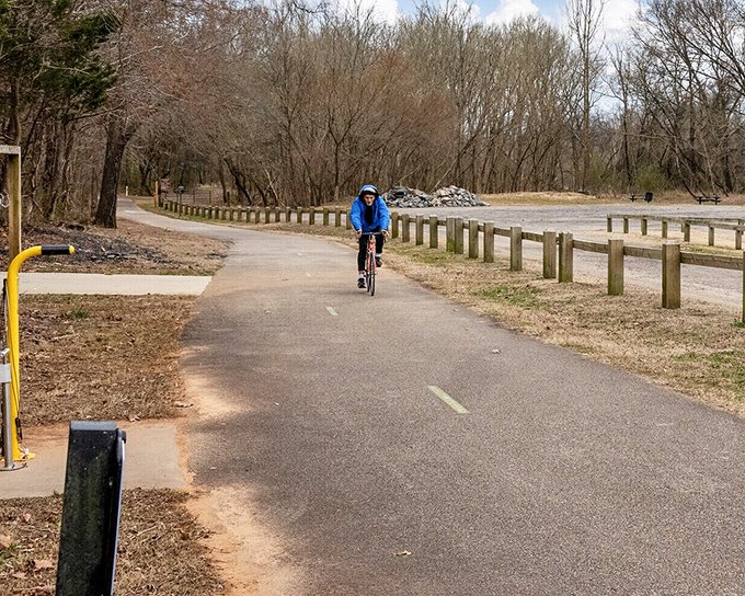A lone cyclist explores Danville's trail system, proving that sometimes the best adventures happen on two wheels.