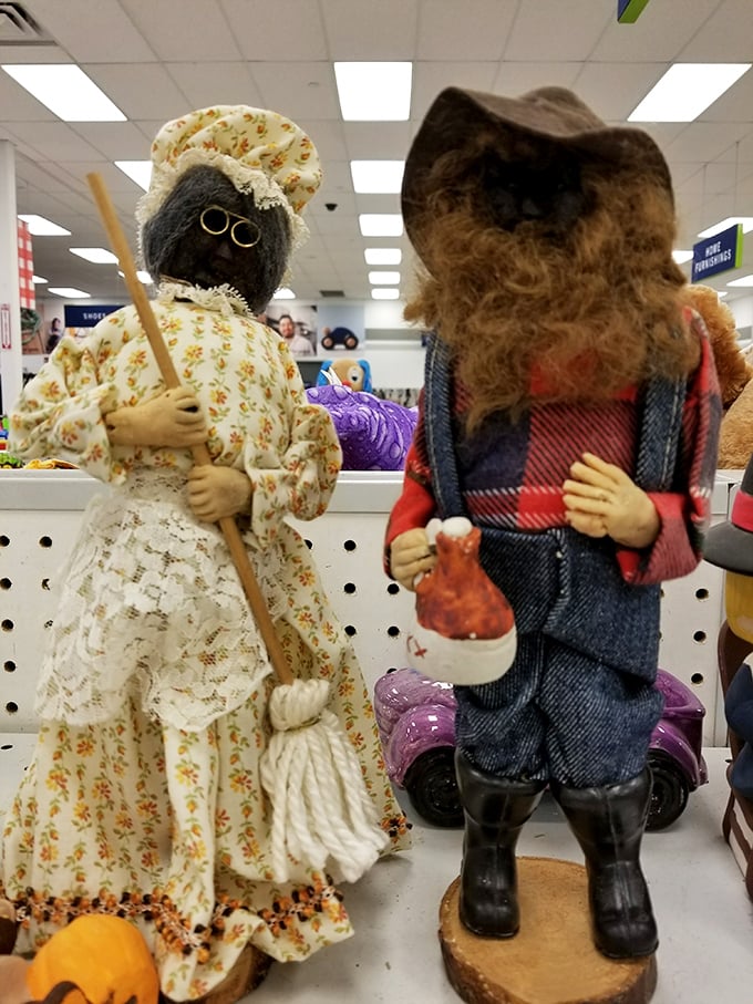 Folk art dolls that straddle the fine line between "charming conversation piece" and "might come alive at midnight." Choose wisely.