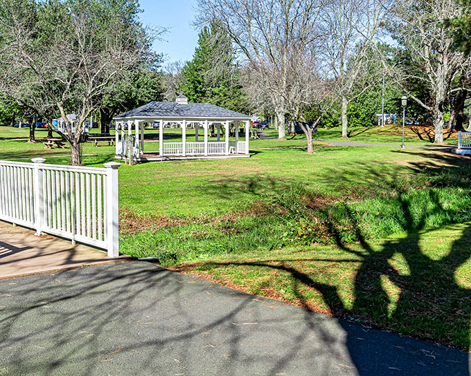 Another gazebo because one simply isn't enough when you're planning this many community concerts and impromptu marriage proposals.
