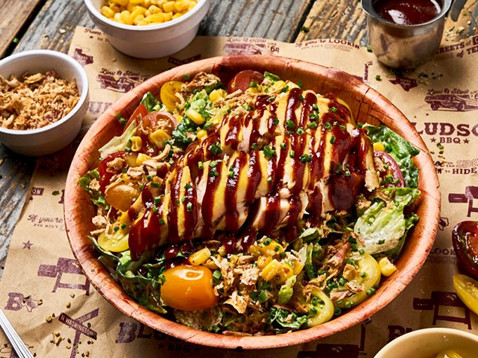 When barbecue meets salad, everyone wins—especially your taste buds, which get to experience smoky meat on a bed of fresh vegetables.