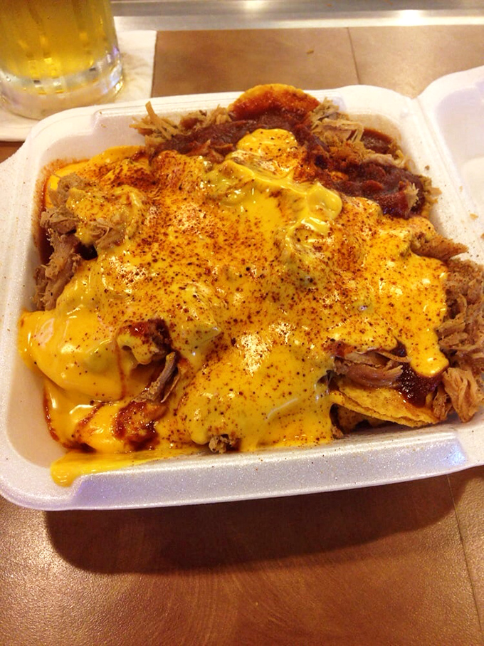 BBQ nachos: where Memphis pit mastery meets game day indulgence. The cheese pulls should be measured in yards, not inches.