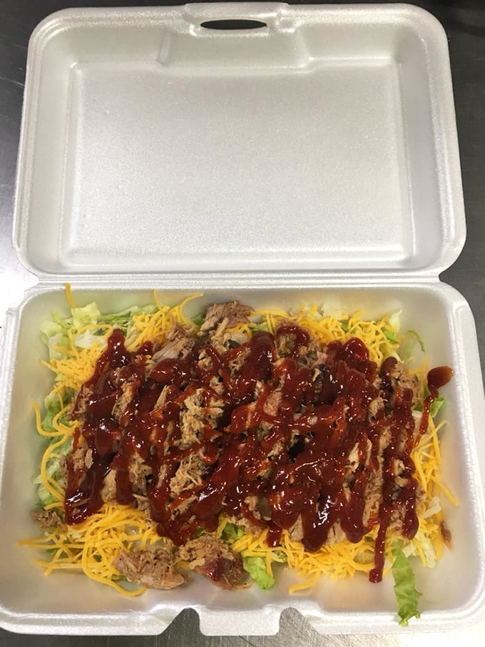 BBQ meets salad in a compromise that feels like no sacrifice at all. Even vegetables taste better with smoky meat as a companion.