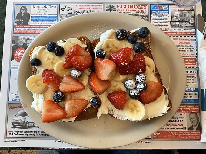 Banana cream French toast that makes you wonder if you've accidentally ordered dessert for breakfast. (Spoiler alert: You have, and it's glorious.)