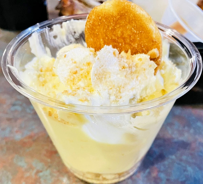 Banana pudding served with a vanilla wafer sail&mdash;the dessert equivalent of a victory lap after your BBQ marathon.