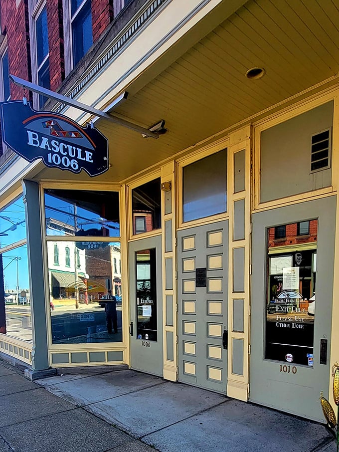 The Bascule 1006 storefront invites passersby with its vintage charm and geometric windows &ndash; like a Wes Anderson film set waiting for its quirky characters.