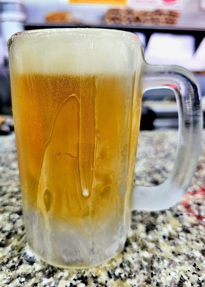 The frosty mug of draft beer&mdash;nature's perfect companion to a burger. That condensation on the glass is practically begging you to take a sip.