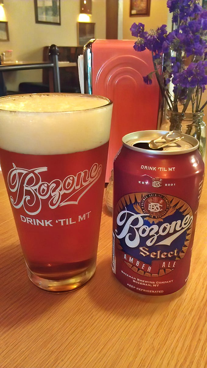 Local Bozone beer &ndash; because nothing says "I'm embracing Montana culture" like supporting the brewery that's practically your neighbor.