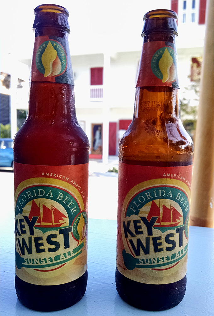Key West Sunset Ale&mdash;because seafood this good deserves a local brew companion. The bottle itself looks refreshingly sweaty.