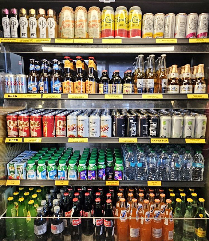 The beverage cooler: where decisions get harder than choosing your favorite child. At least here, you can pick more than one.