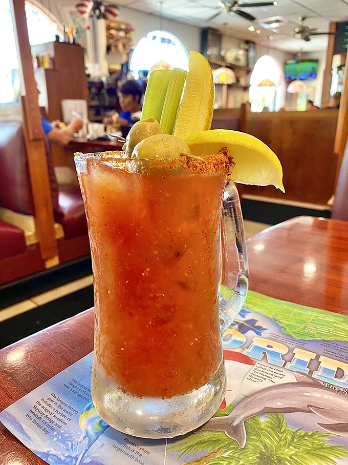 Their Bloody Mary arrives like a meal in itself, garnished with celery, olives, and lemon &ndash; the perfect companion for those "breakfast can wait" moments.