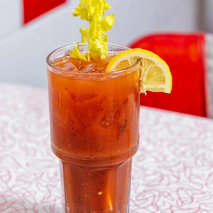 That Bloody Mary comes garnished and ready to either cure what ails you or start your weekend off properly.