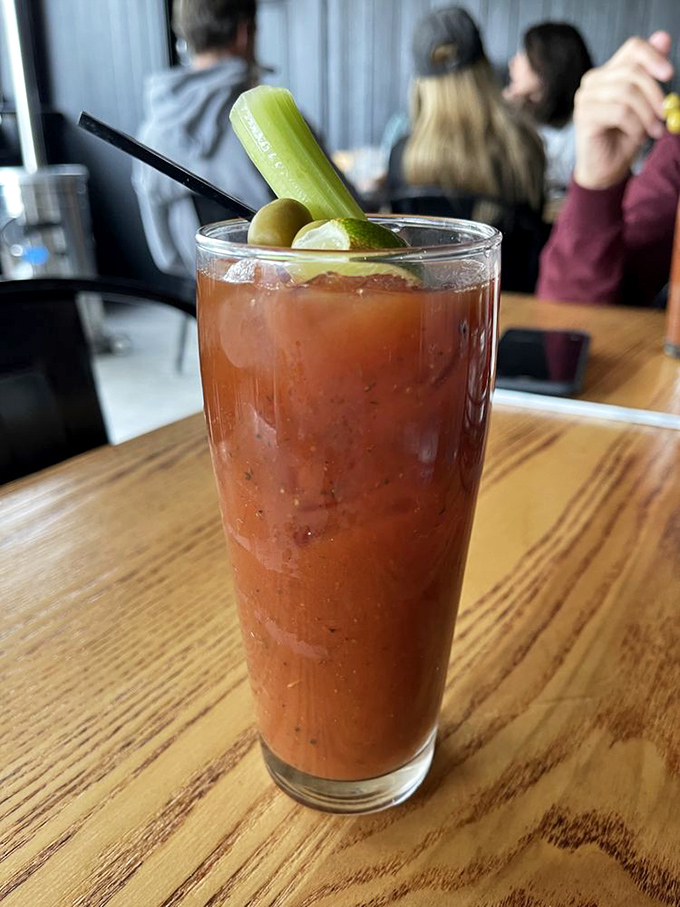 This isn't just a Bloody Mary&mdash;it's breakfast in a glass, complete with a celery stalk that doubles as nature's stirrer.