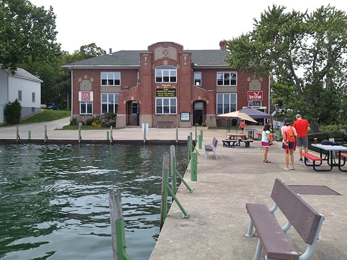 History meets waterfront charm at the island's edge. This brick building has stories to tell for those willing to pause their Oak Point adventure.