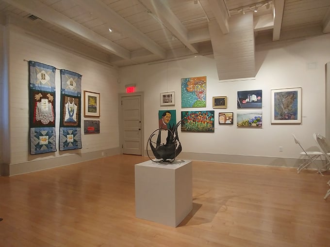 Bristol Art Museum showcases local creativity in a space where white walls let the artwork speak volumes about New England's artistic spirit.