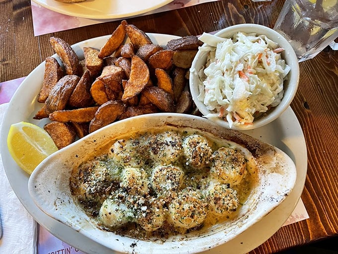 These scallops aren't just cooked&mdash;they're respected. Plump, sweet, and perfectly seared in a dish that would make Neptune himself applaud.