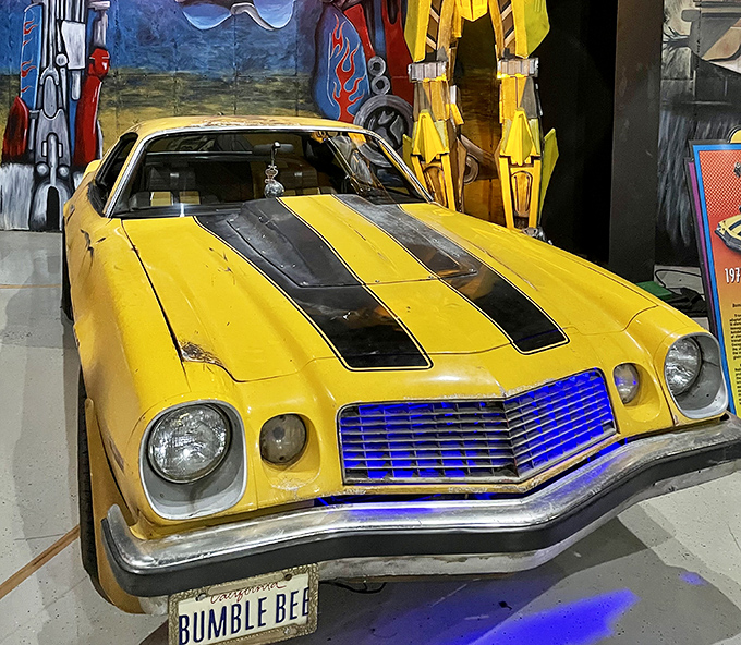 More than meets the eye—Bumblebee's yellow Camaro form sits proudly among the collection. No sign of Decepticons anywhere.