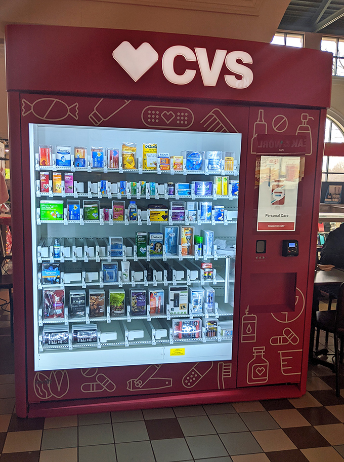 The CVS vending machine: retail's version of an emergency room. Because sometimes you need Advil after seeing how much you've saved.