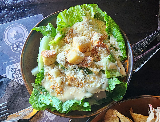 A Caesar salad that Julius himself would cross the Rubicon for. The croutons look like they've been hand-crafted by artisanal elves.