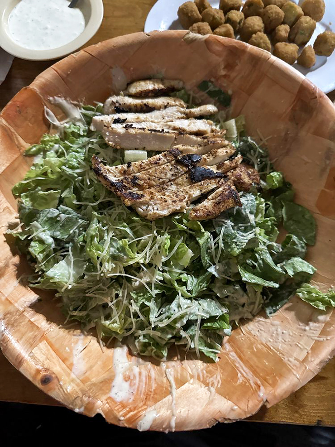 Even the salads at Maxine's mean business. This wooden bowl of freshness proves healthy eating doesn't have to feel like punishment in Texas.