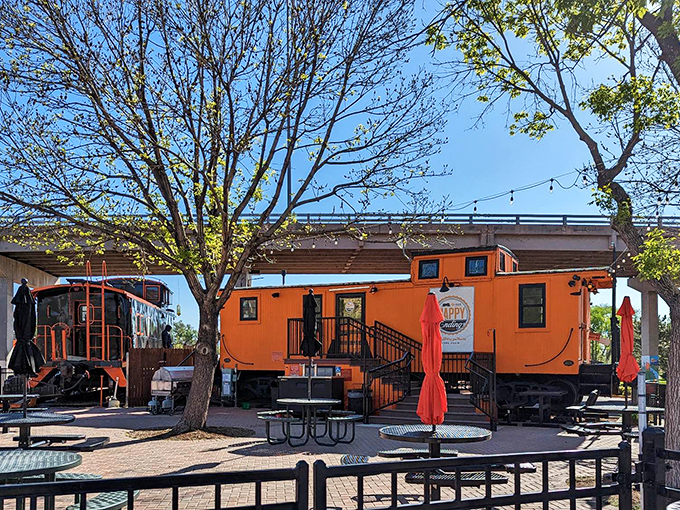 The converted rail car café offers a charming spot to fuel up before your journey—because adventures are always better with good food involved.