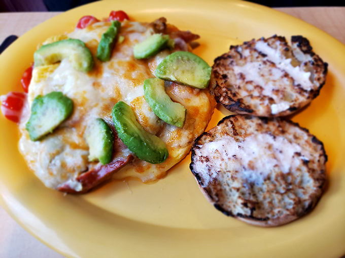 The Cajun Frittata brings unexpected heat to cool Vermont mornings&mdash;avocado slices cooling the spice like little green life rafts.